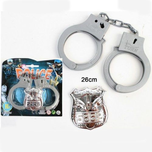 Polizei Handschellen & ABZEICHEN (24st.)